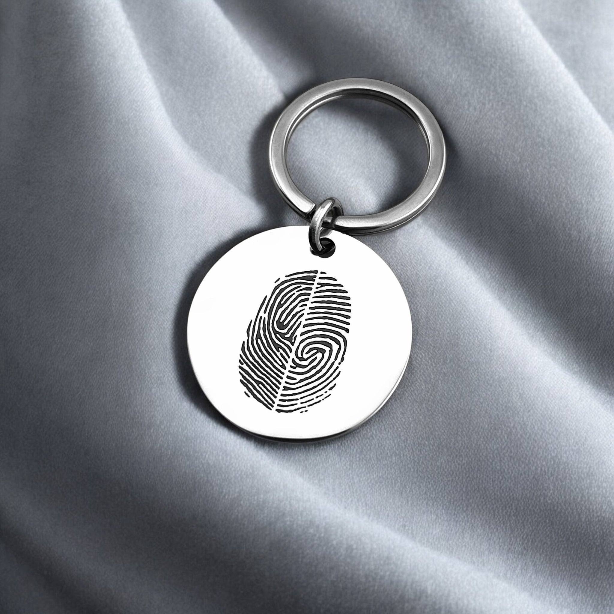 Duo Fingerprint Classic Keychain | Memorial Jewellery – MemoriesMade